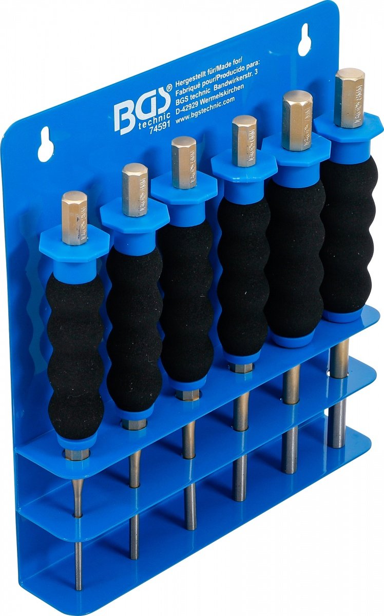 Bukų išmušėjų rinkinys | neslidi ergonomiška rankena | 180 mm | 3 - 8 ...