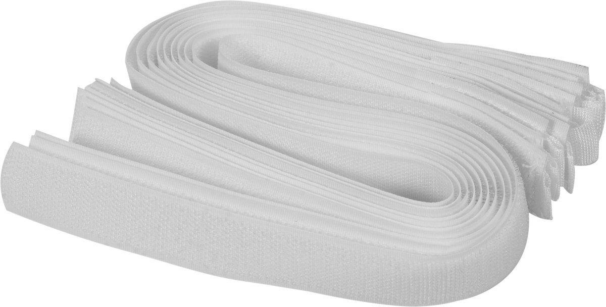 Dirželiai laidams su velcro | balti | 450 mm / 10 vnt. (73845) | RANKIS ...