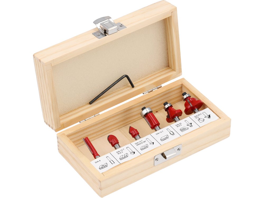 Frezų medžiui rinkinys | Ø 6 mm | 6 vnt. (YT-68000) | RANKIS.LT ...