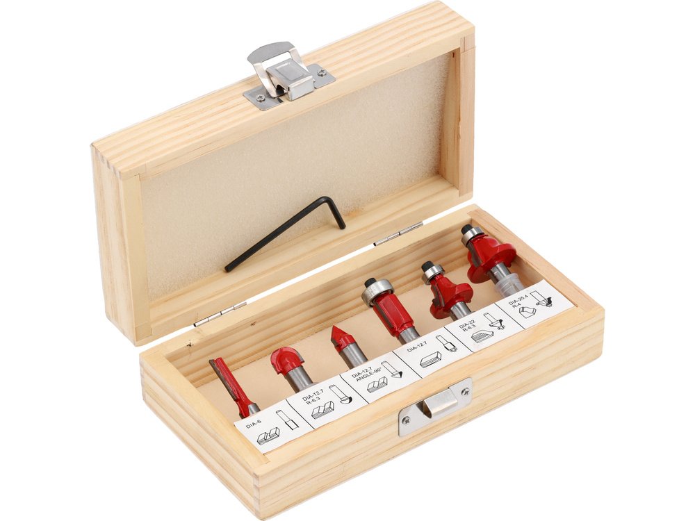 Frezų medžiui rinkinys | Ø 8 mm | 6 vnt. (YT-68001) | RANKIS.LT ...