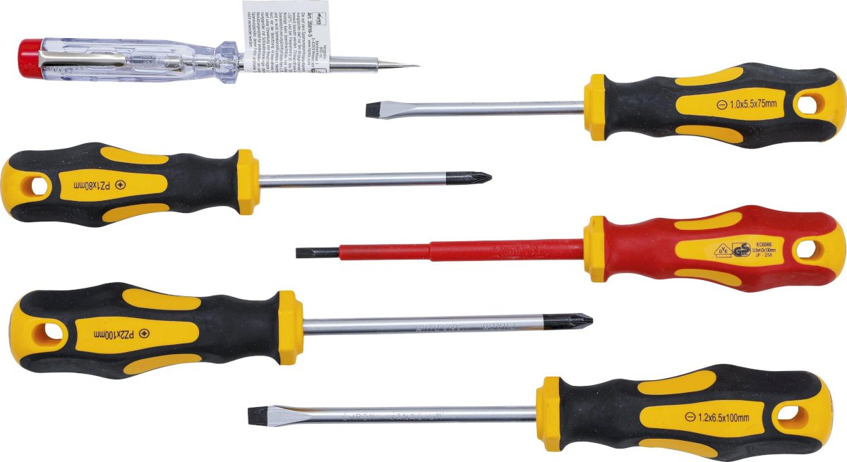 VDE elektriko / Atsuktuvų rinkinys | Plokšti / kryžminiai | 6 vnt. (35816) | RANKIS.LT ...